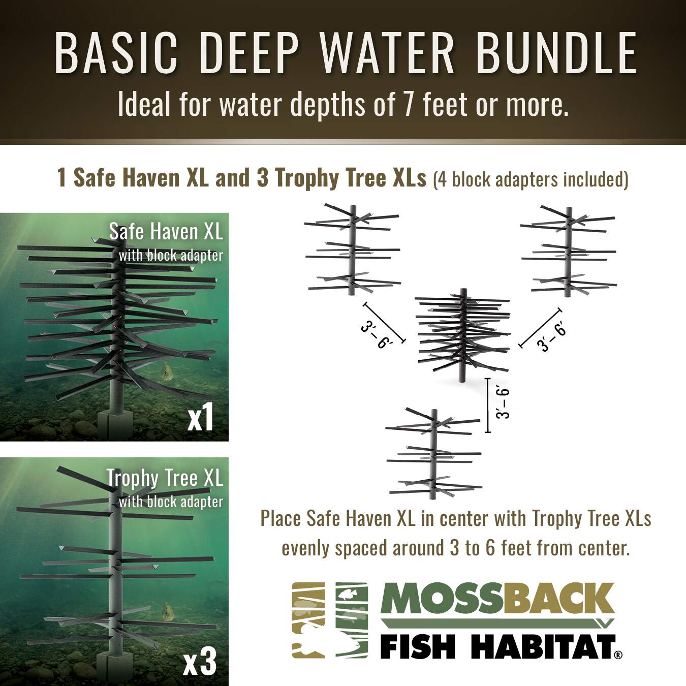 MossBack Basic Deep Water Bundle | MossBack Fish Habitat