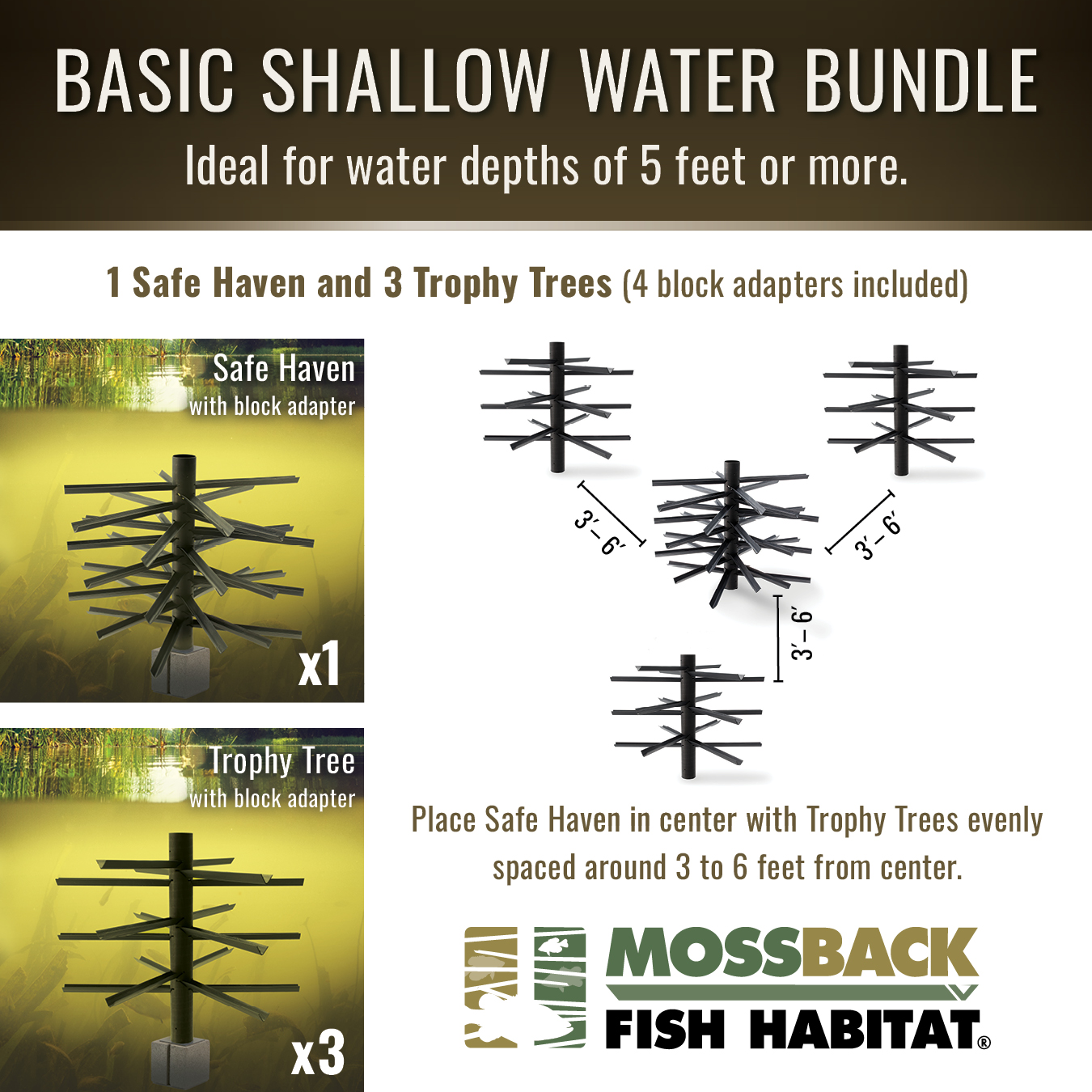 Basic Shallow Water Bundle | MossBack Fish Habitat