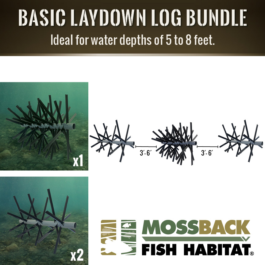 MossBack Basic Laydown Log Bundle | MossBack Fish Habitat