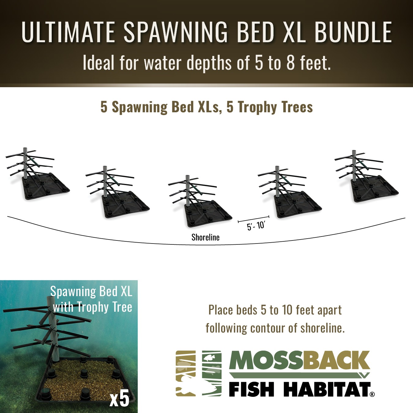 Ultimate Spawning Bed XL Bundle | MossBack Fish Habitat